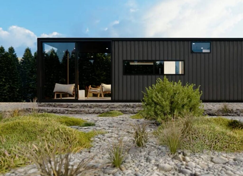 Containerhaus mit spiegelnden Panoramafenster - Die besten Tiny House ...